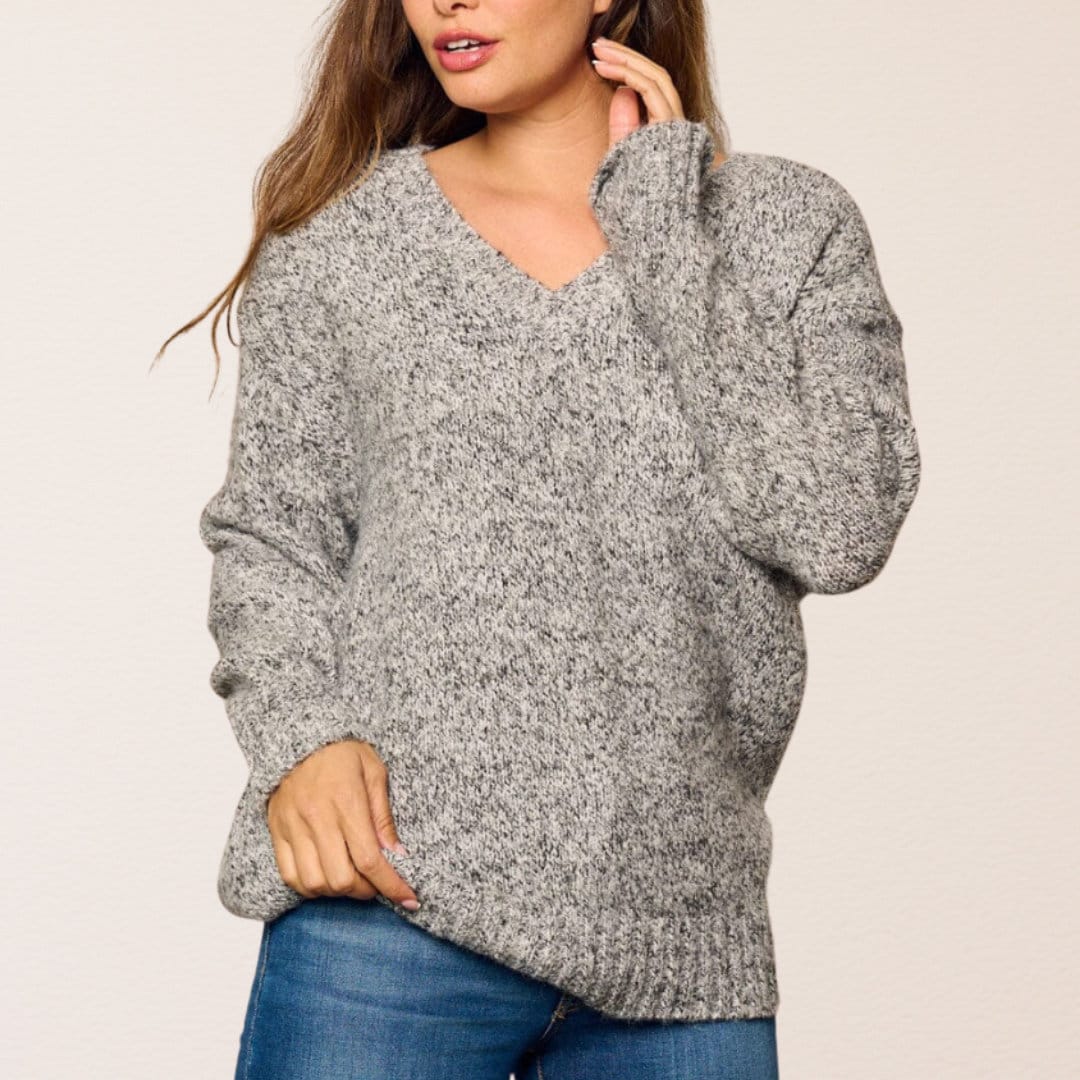 Gray Wool Sweater for Women, Cozy Winter Sweater, Casual Sweater, Long ...