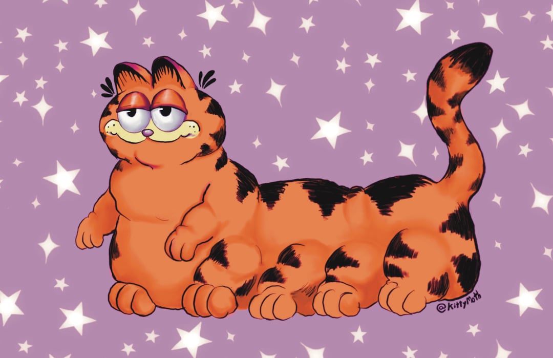 Garf a Pillar Leaf Sagne Munching Cat Garfield 7x5, 17x11 - Etsy