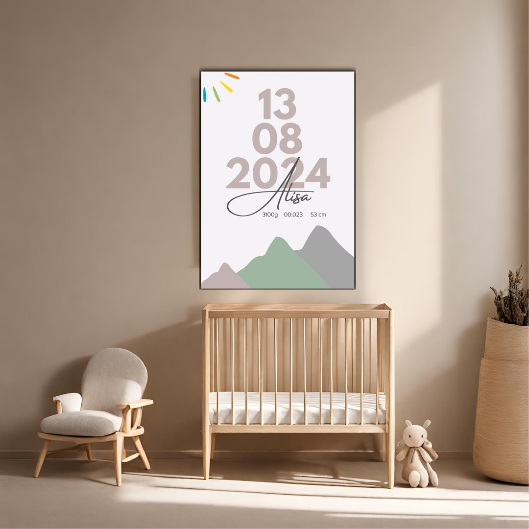 Birth Poster Baby Poster Personalized Birth Poster - Etsy