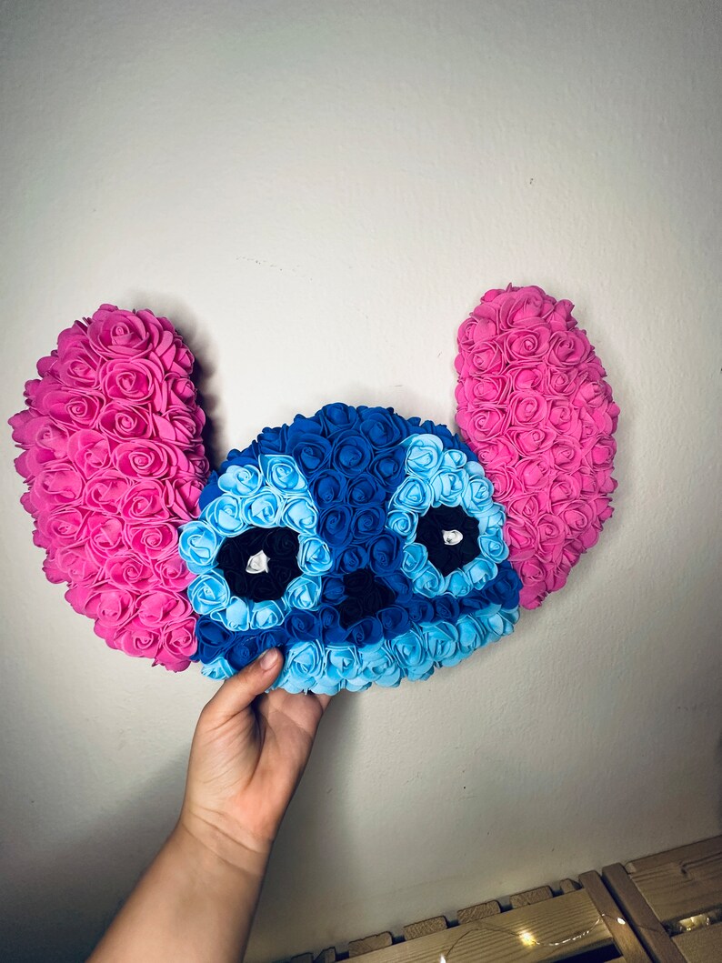 Stitch Rose Flowers Creation,ohana Gift,birthday Gift / Unique Handmade ...