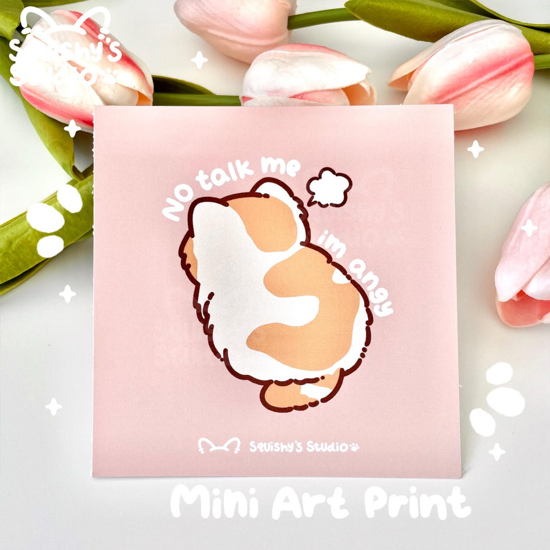 No Talk Me I'm Angy Cat Meme Art Print 4in X 4in Mini Art Print Funny ...