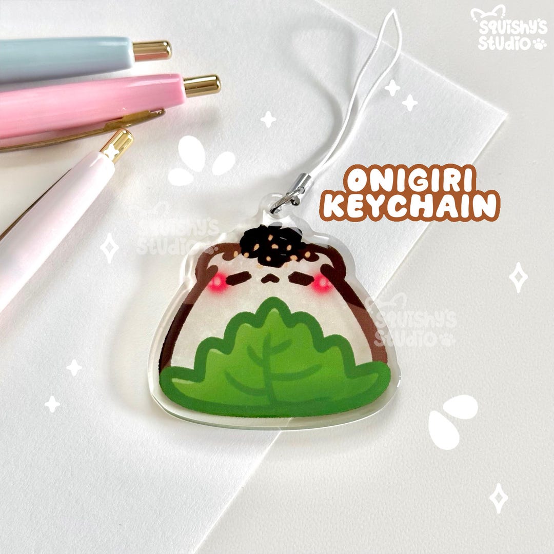 Kombu Onigiri Keychain | Japanese Rice Ball Double Sided Acrylic ...