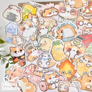 Flower for My Pookie Sticker Corgi Pookie Flower Stickers Funny Kawaii ...