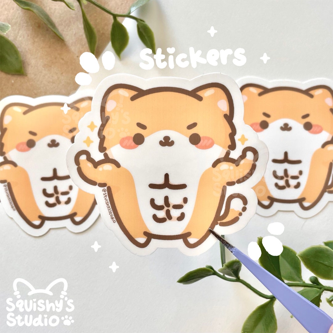 Buff Swol Muscular Cat/dog Sticker | Workout Gym Muscle Buff Abs Animal ...