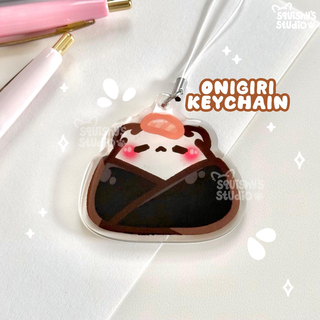Salmon Onigiri Keychain | Japanese Rice Ball Double Sided Acrylic ...