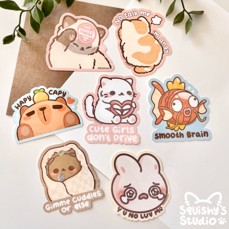 Hapy Capy Capybara Sticker Cute Capybara With Tangerine Stickers Kawaii ...