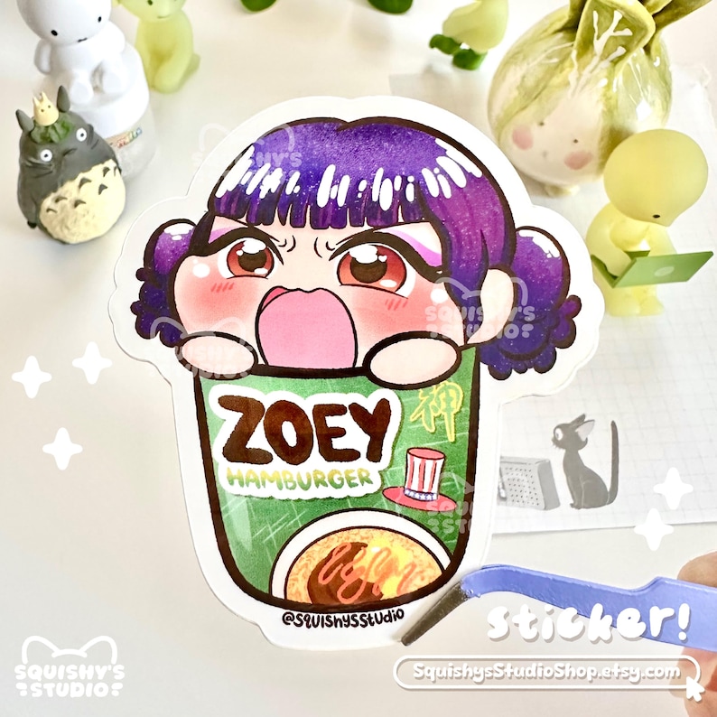KPOP Idol ZOEY in Ramen Cup Sticker | KDH Sticker | Funny Kawaii Cute ...