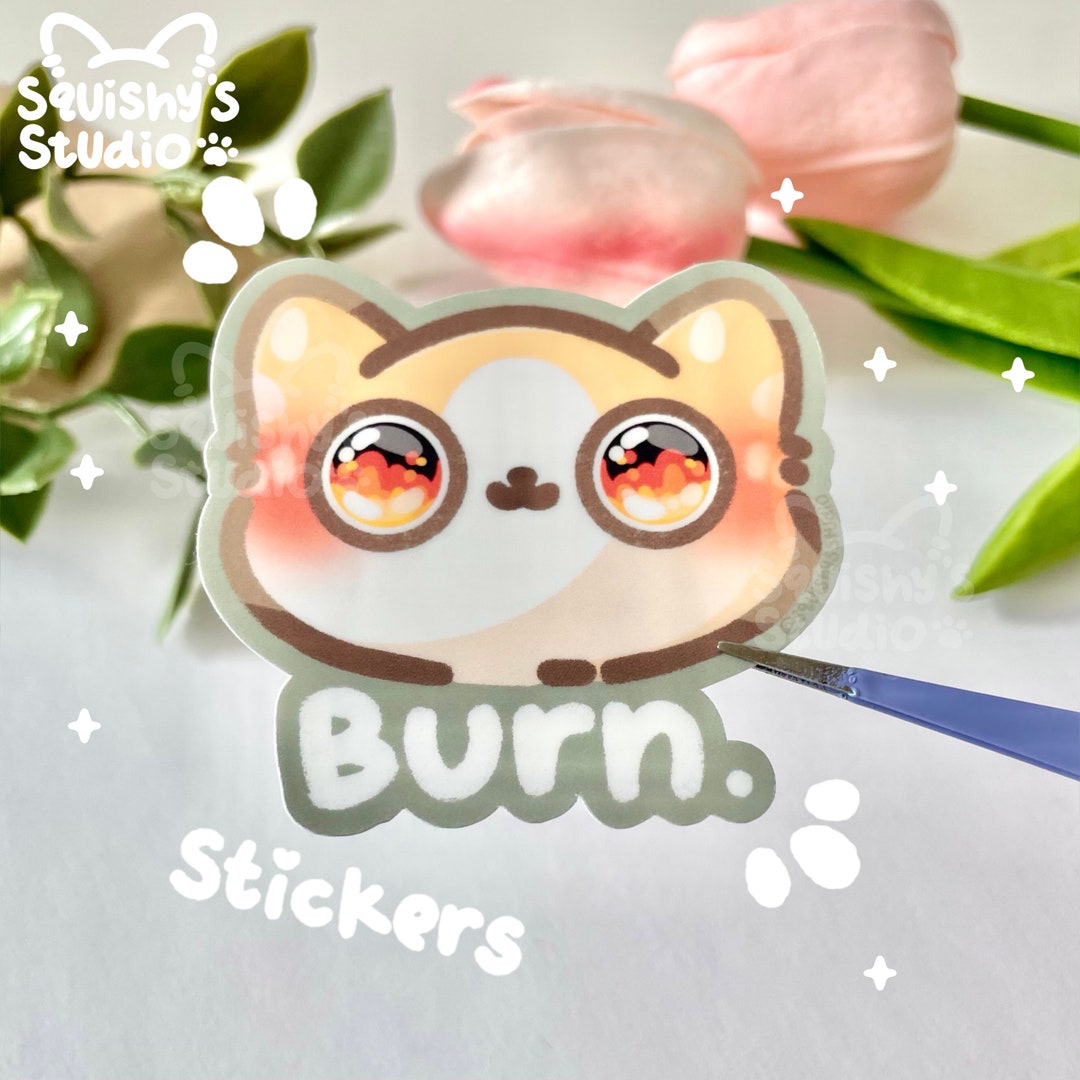 Burn. Corgi Sticker Fire Sticker Funny Stickers Kawaii Cute Stickers ...