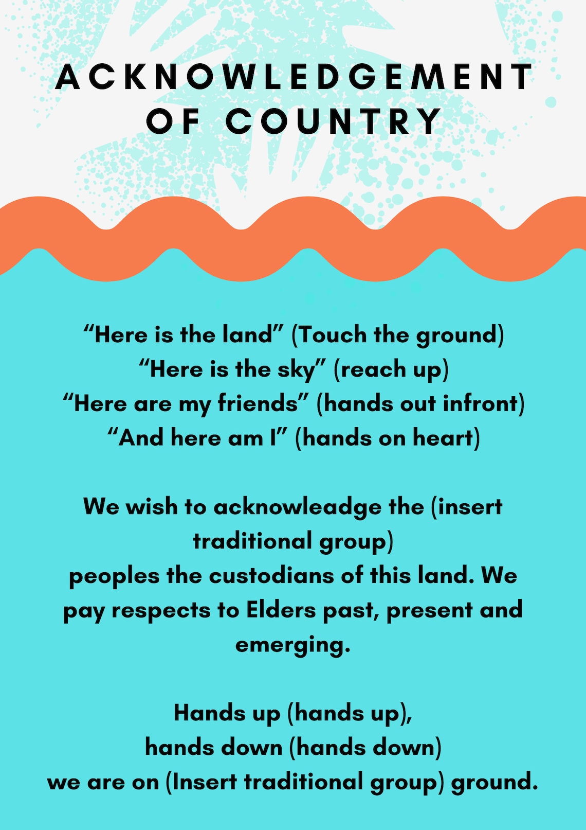 Acknowledgement of Country - Early Years - Etsy