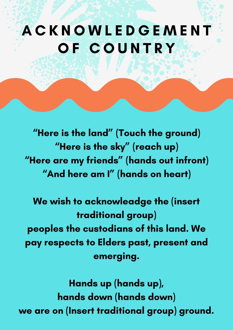 Acknowledgement of Country - Early Years - Etsy