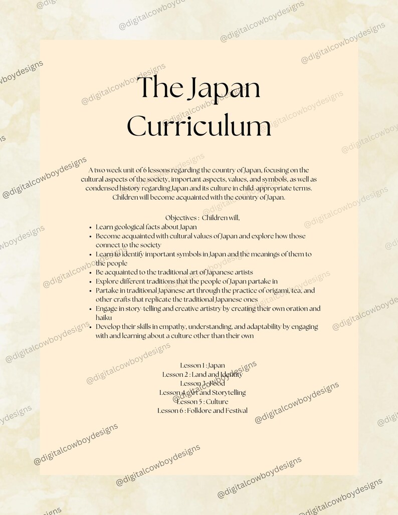 Japan Unit Plan, Asia Lesson Plan, Japan Curriculum, Homeschool Unit ...