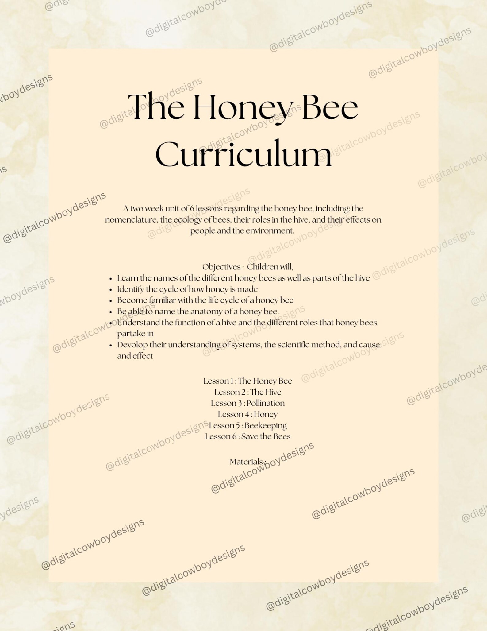 The Honey Bee Unit Plan, Bee Lesson Plan, Honey Curriculum, Homeschool ...