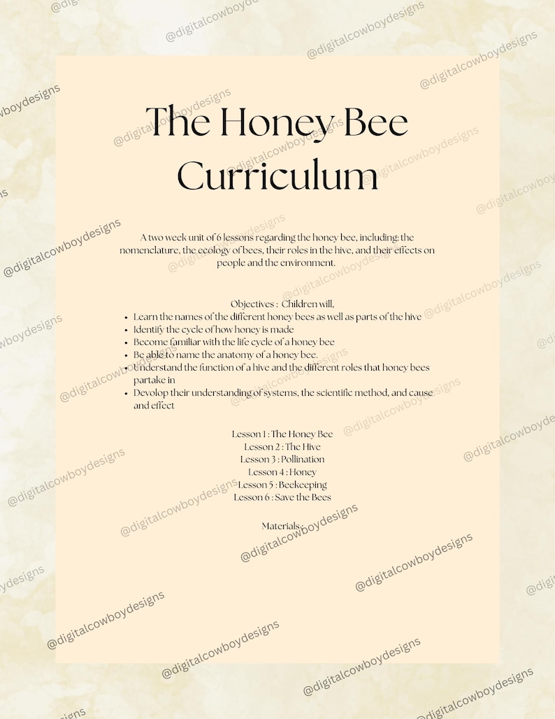 The Honey Bee Unit Plan, Bee Lesson Plan, Honey Curriculum, Homeschool ...