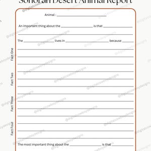 Sonoran Desert Unit Plan, Ecology Lesson Plan, Desert Curriculum ...