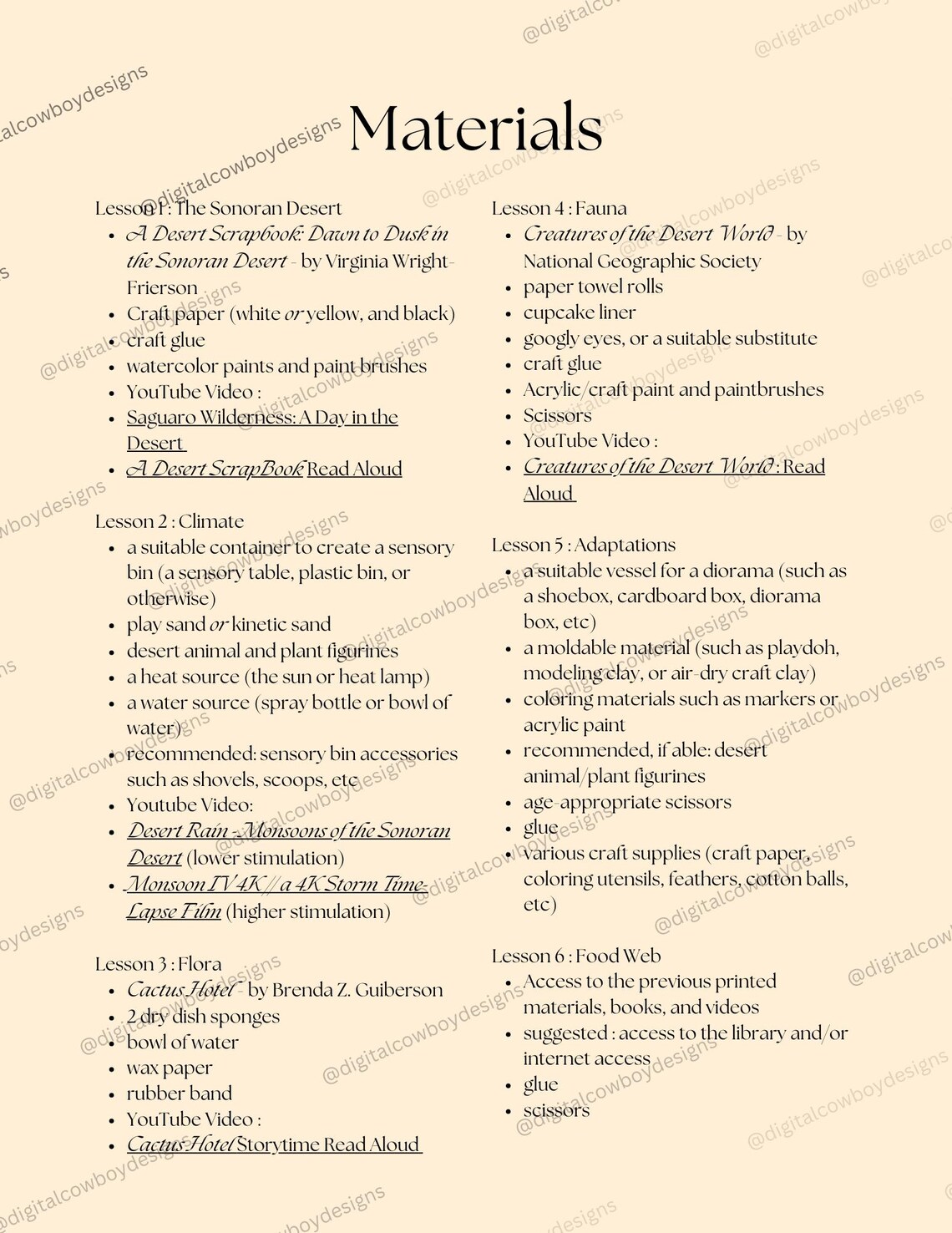 Sonoran Desert Unit Plan, Ecology Lesson Plan, Desert Curriculum ...