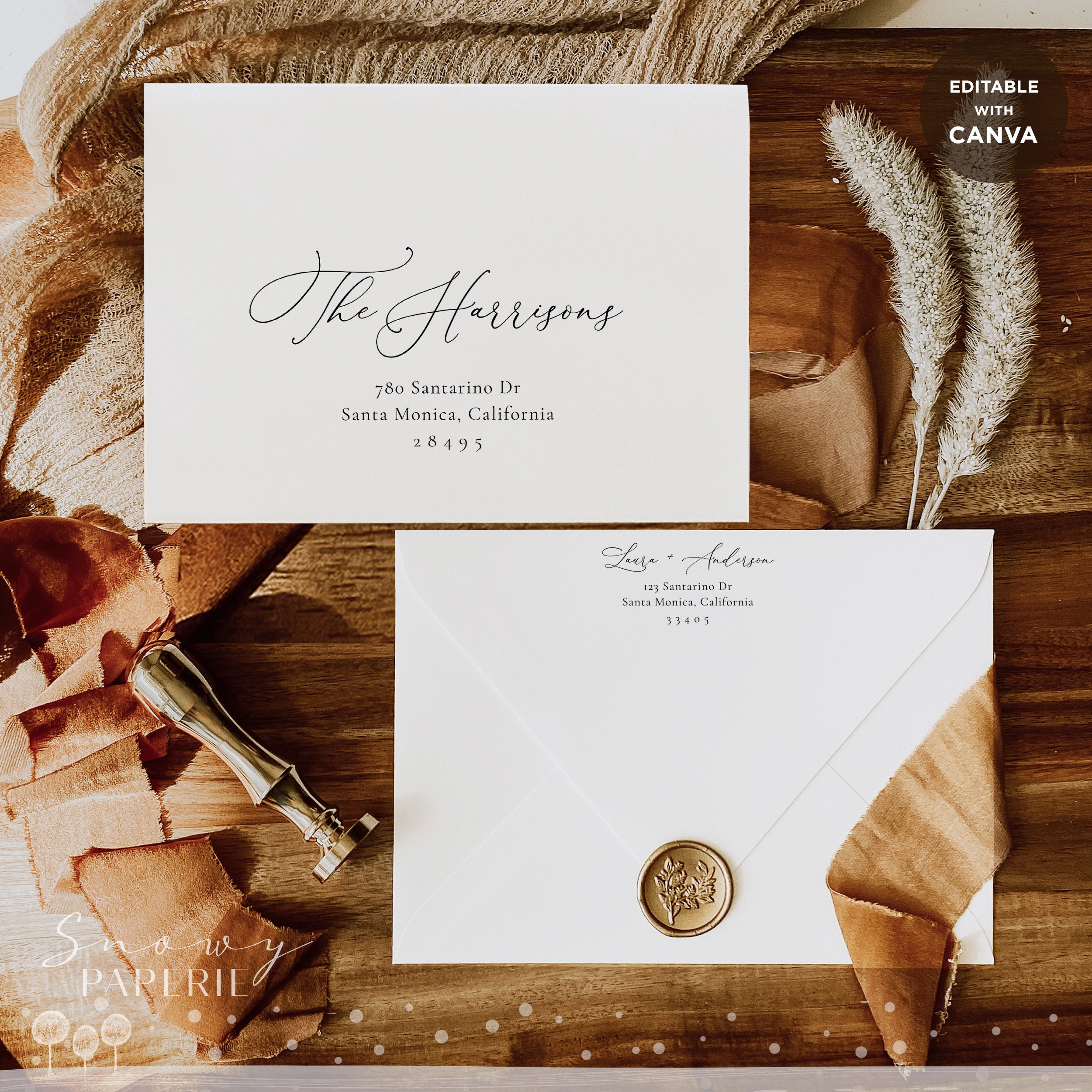 CANVA Simple Envelope Template A7 Envelope A1 Envelope 5x7 Envelope ...
