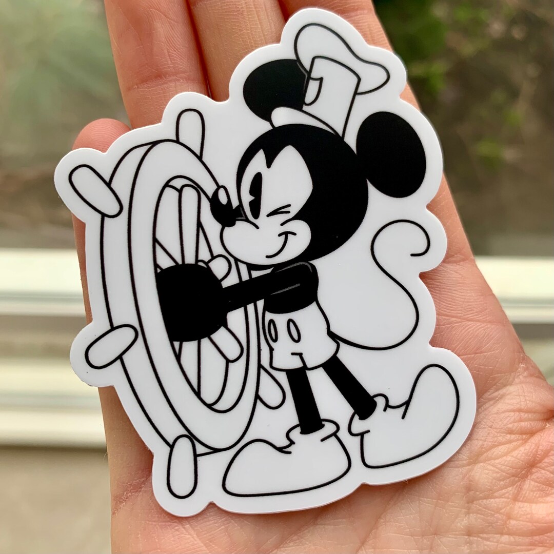 Mickey Mouse Steamboat Willie Disney Vinyl Decal for Laptop - Etsy