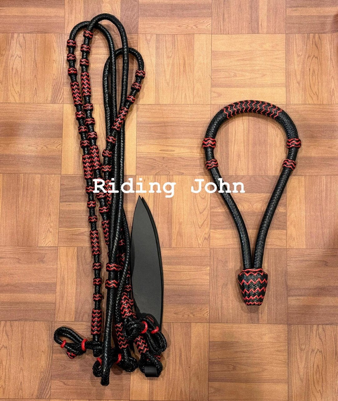 Western Set of Black and Red Rommel Reins With Matching Bosal - Etsy