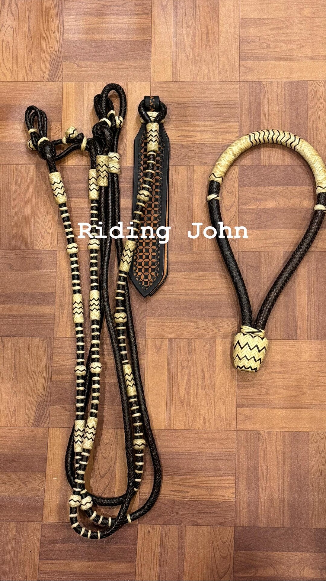 Western Set of Brown and Natural Rommel Reins With Matching Bosal - Etsy