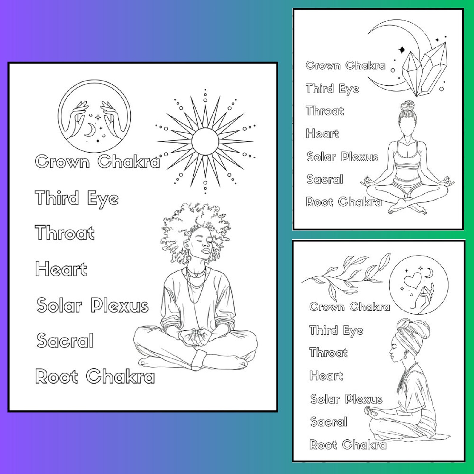 Chakra Coloring Book Pages, Learn About Chakras, 33 Digital Coloring ...