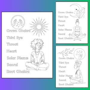 Chakra Coloring Book Pages, Learn About Chakras, 33 Digital Coloring ...