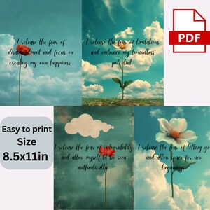 Set of 30 Cards With Affirmations, Digital Printable Cards, Mindfulness ...