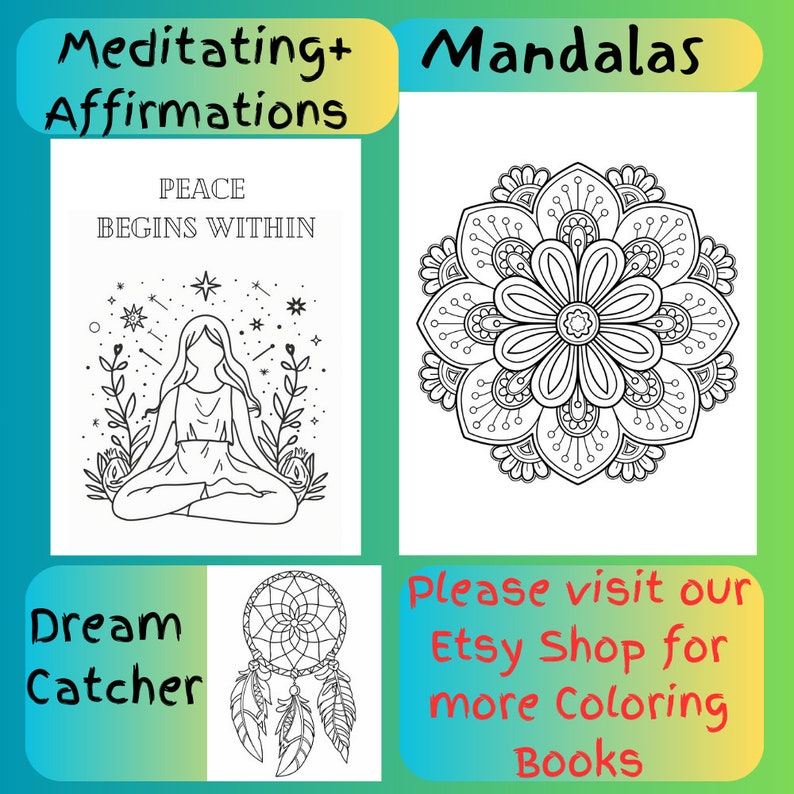 Coloring Book Pages Healing Journey, 44 Digital Coloring Pages, Adults ...