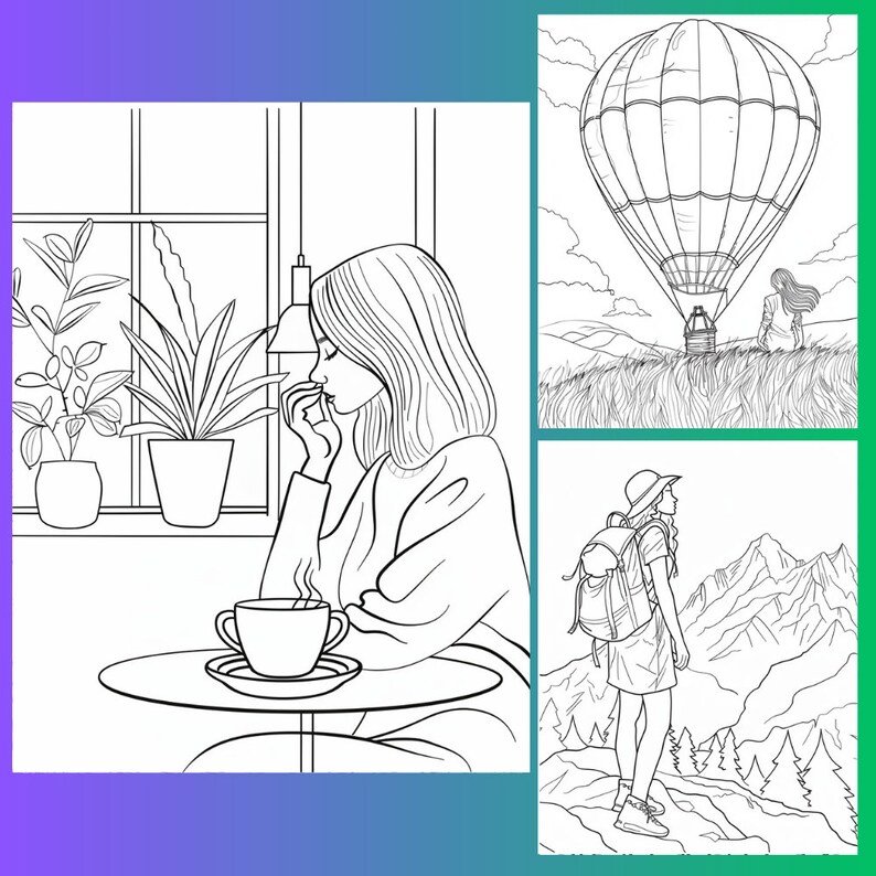 Coloring Book Pages Healing Journey, 44 Digital Coloring Pages, Adults ...