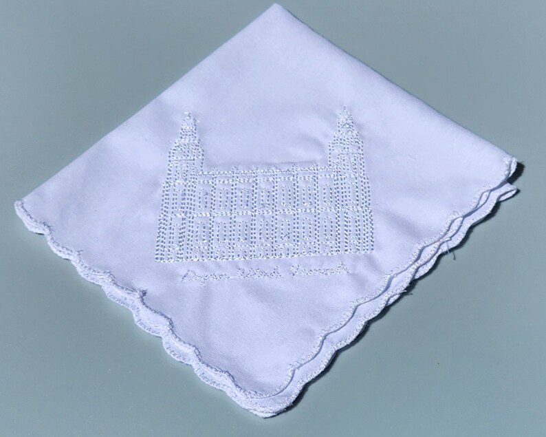 Embroidered Logan Utah Temple Handkerchiefs - Etsy