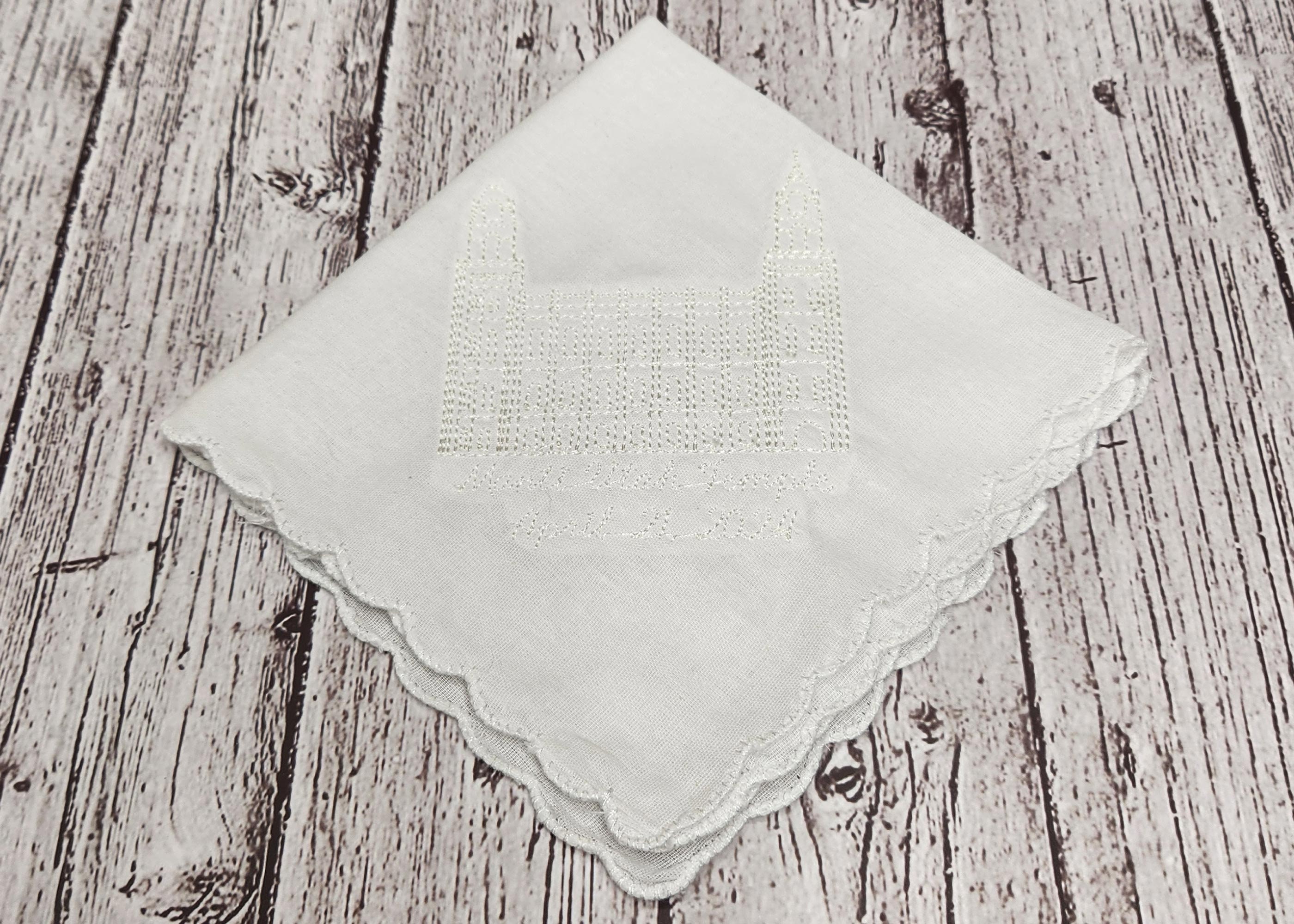 Embroidered Manti Utah Temple Handkerchiefs - Etsy