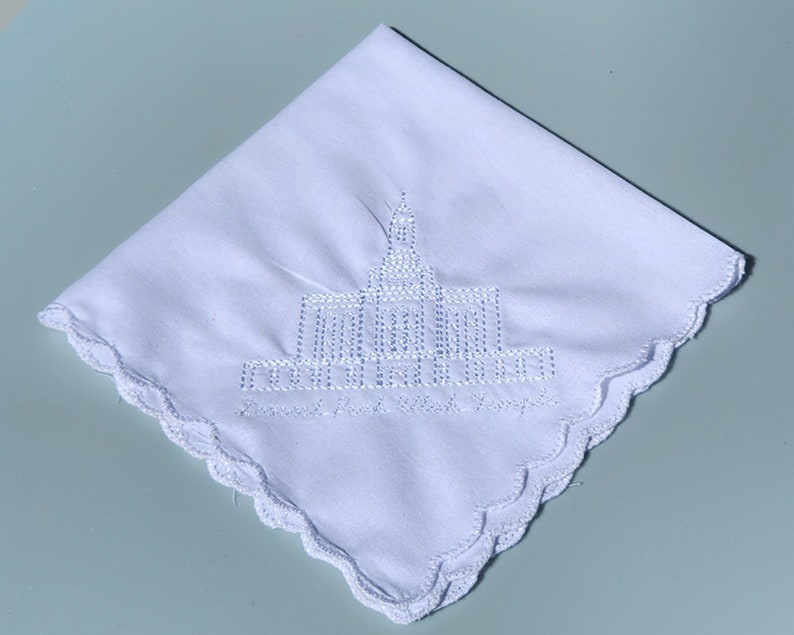 Embroidered Deseret Peak Utah Temple Handkerchiefs - Etsy