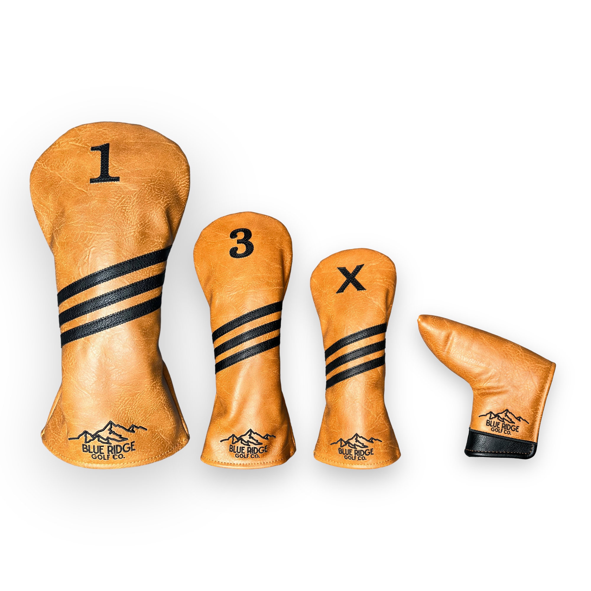 Golf Club Headcover Full Set Driver Wood Hybrid Putter Classic Leather ...