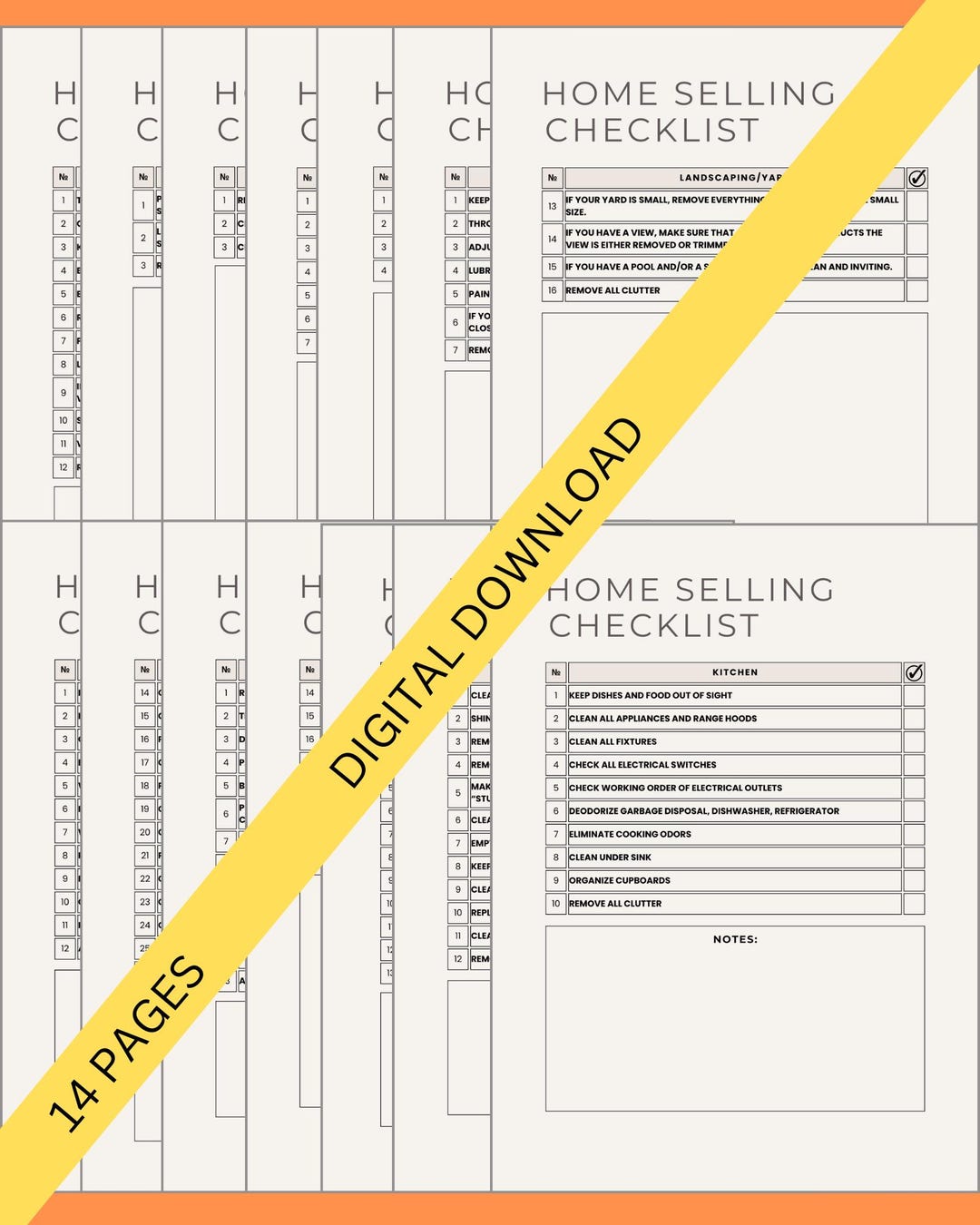 Printable PDF Home Selling Checklist - Etsy