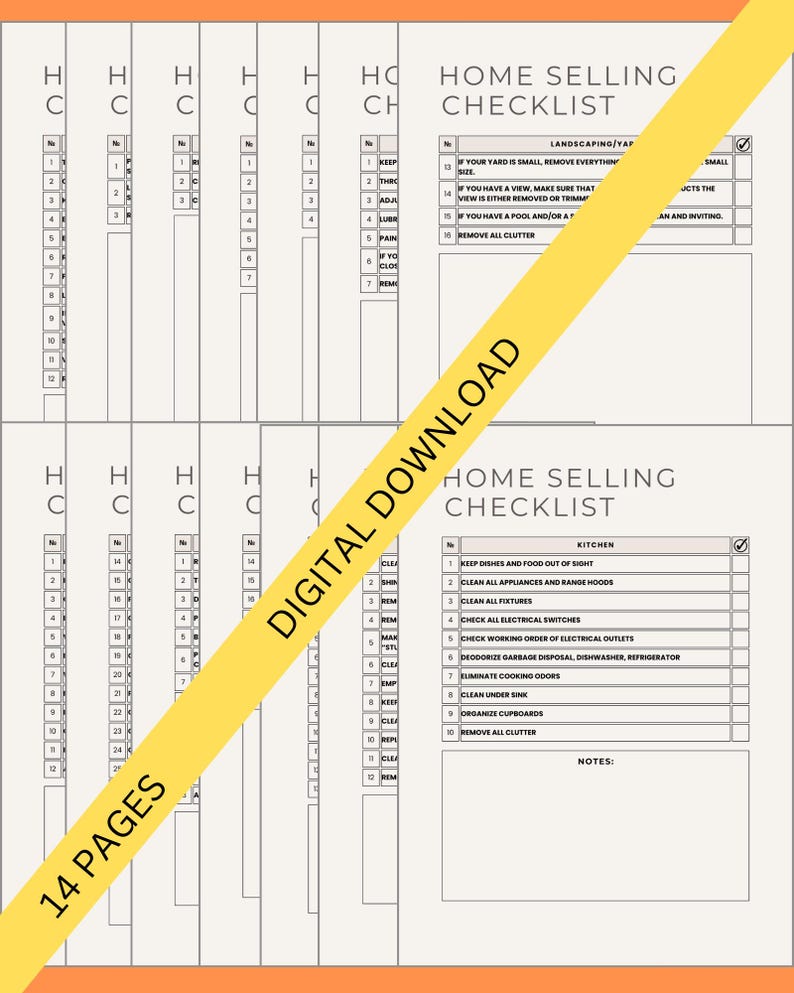 Printable PDF Home Selling Checklist - Etsy