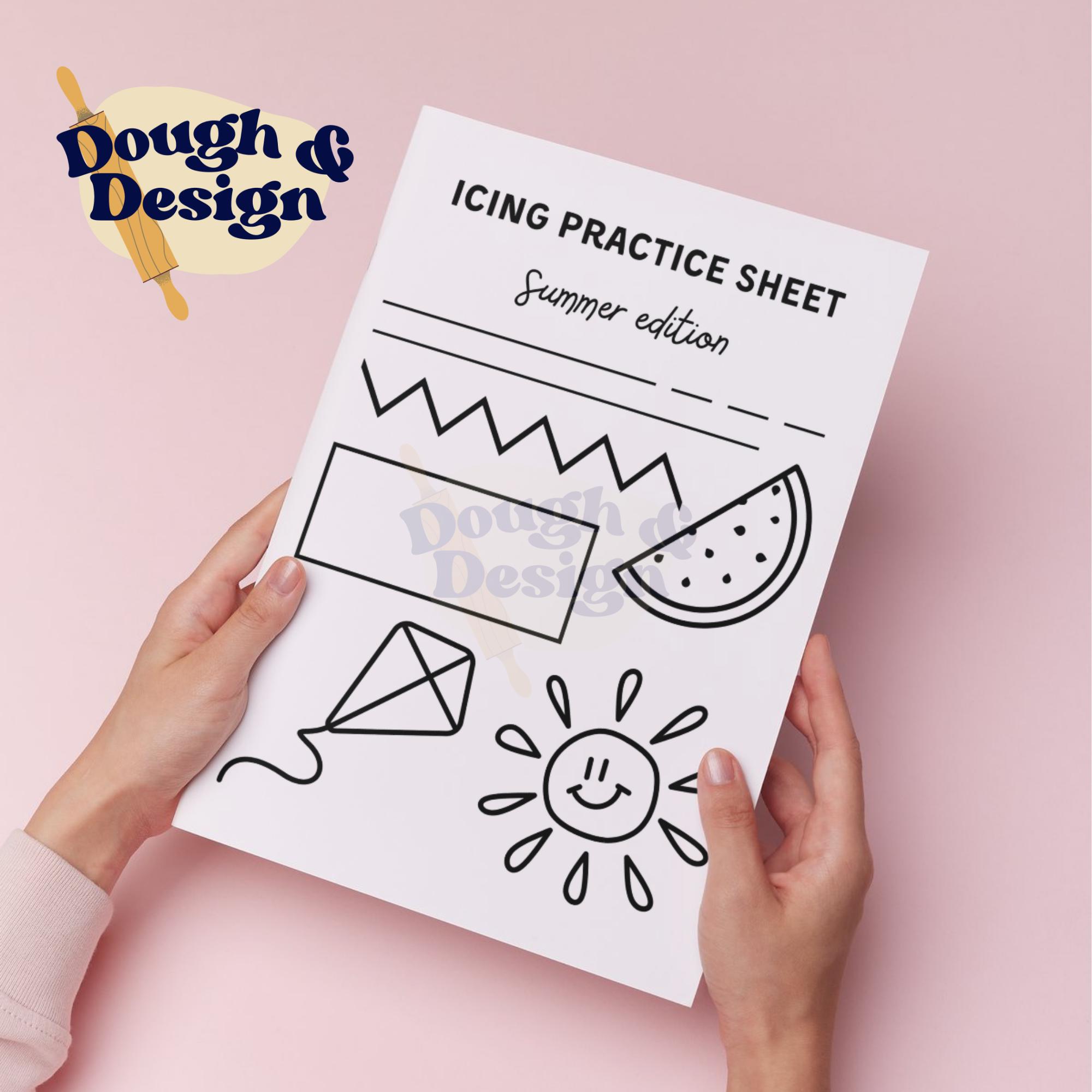 Summer Cookie Class, Icing Practice Sheet, Cookie Decorating, Royal ...