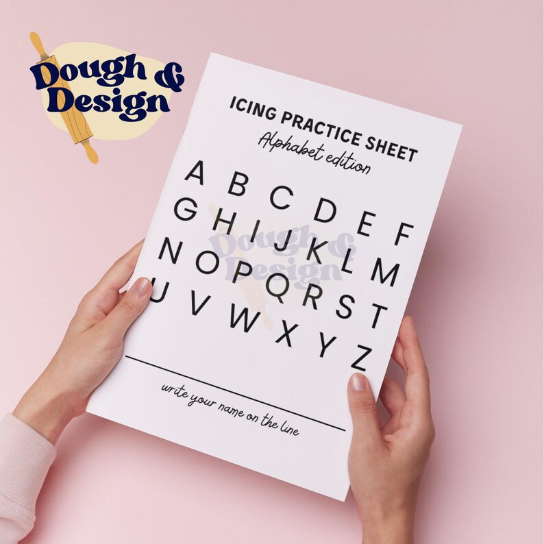 Royal Icing Practice Sheet, Alphabet, Cookie Decorating Class, Royal ...