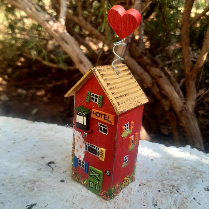 Rustic New Home Gift, Handcrafted Wooden Miniature Cafe & Lovely Unique ...