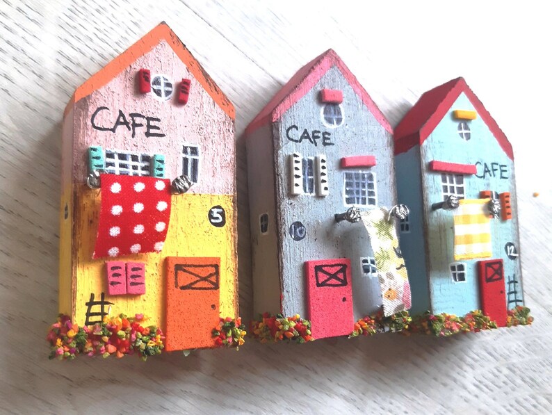 Three Set Creative Magnet, Nature Woodden House Magnets, Mini ...