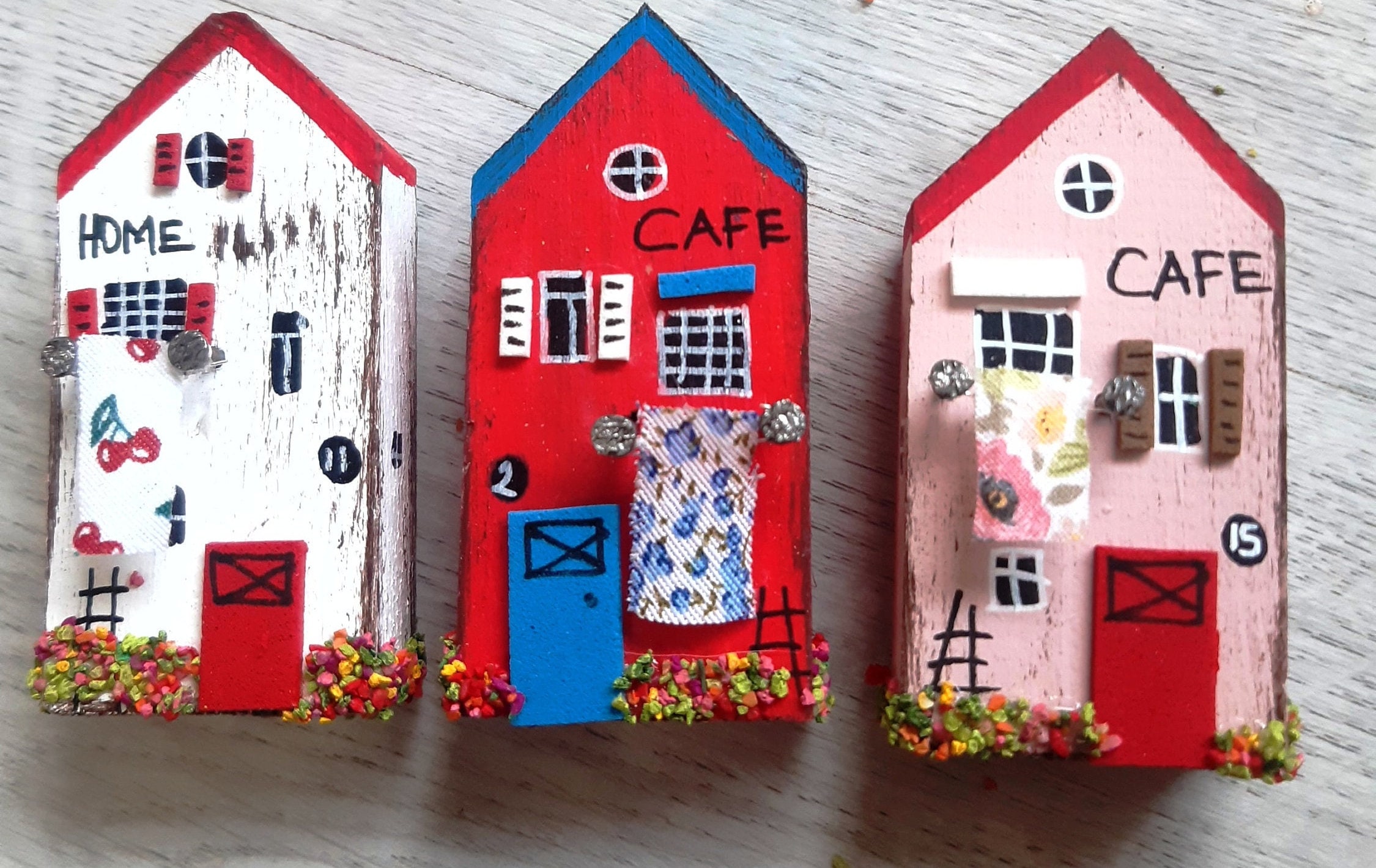 Three Set Creative Magnet, Nature Woodden House Magnets, Mini ...