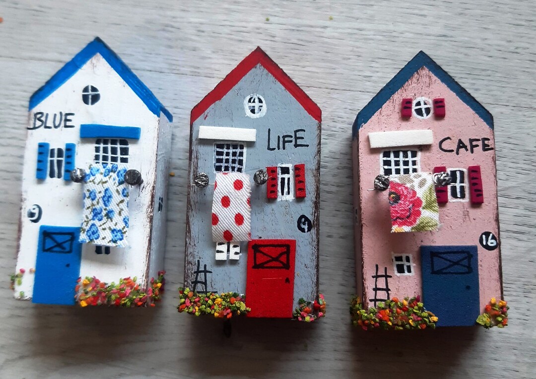 Three Set Creative Magnet, Nature Woodden House Magnets, Mini ...