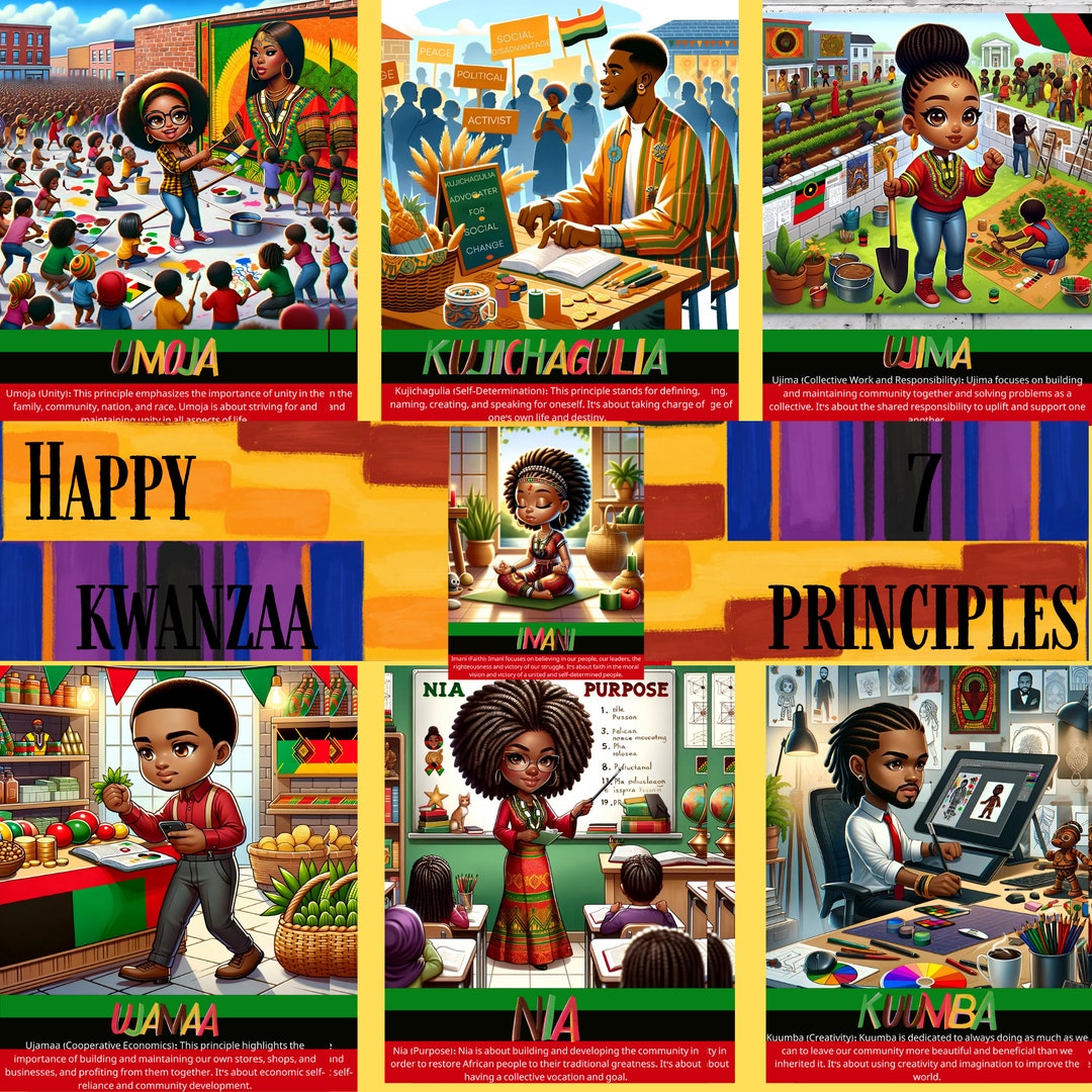 Happy Kwanzaa Bundle 1 7 Principles Printable African American Holiday ...
