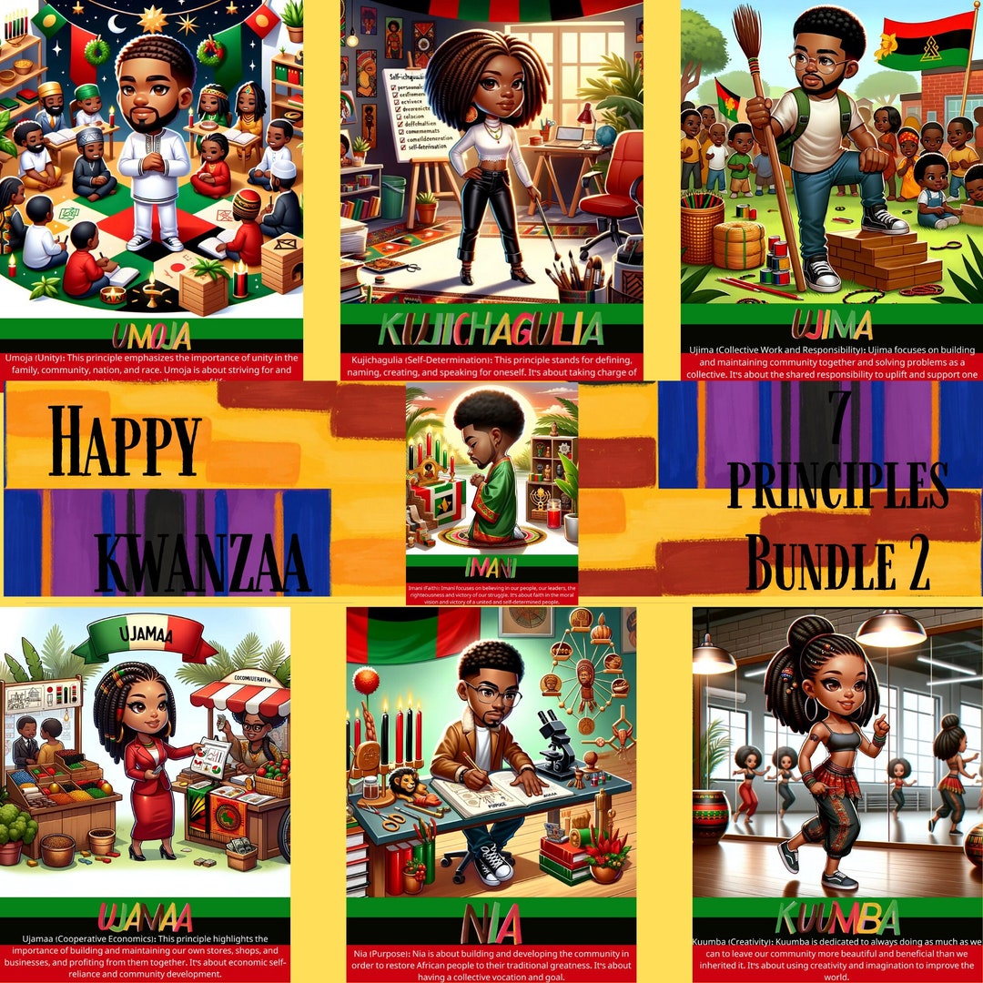 Happy Kwanzaa Bundle 2 7 Principles Printable African American Holiday ...