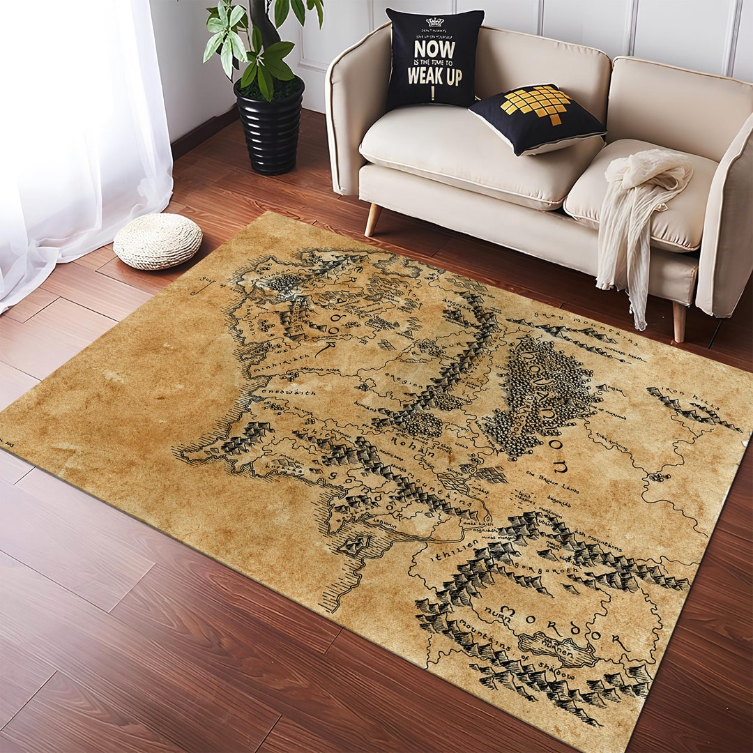 LOTR Rug,middle Earth Map Rug,lotr Map Rug,map Rug,awesome Rug,unique ...