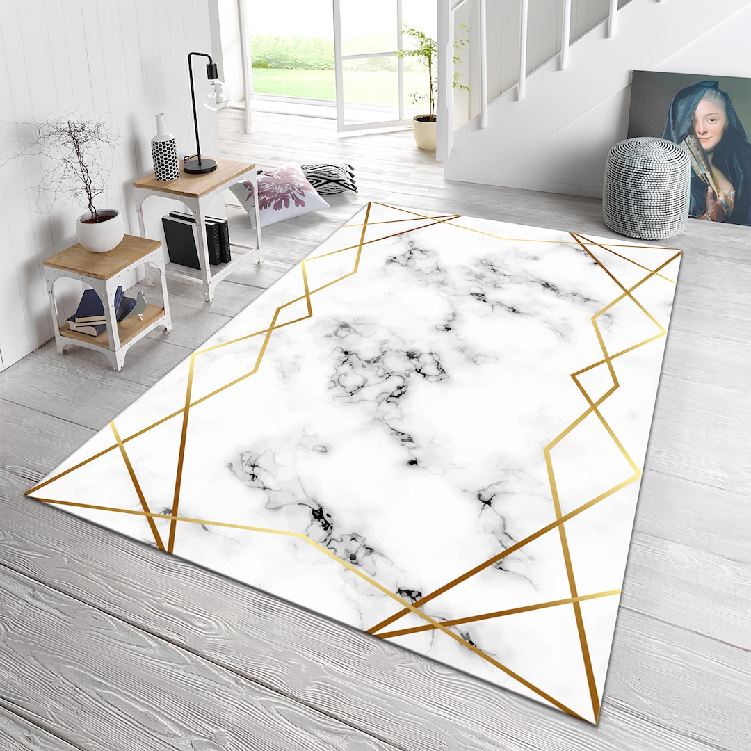 White Rug,white Marble Rug,marble Rug,pattern Rug,modern Rug,marble ...