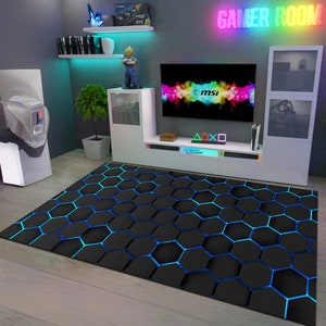 Gamer Rug,gaming Rug,game Rug,geometric Rug,colorful Rug,play Room Rug ...