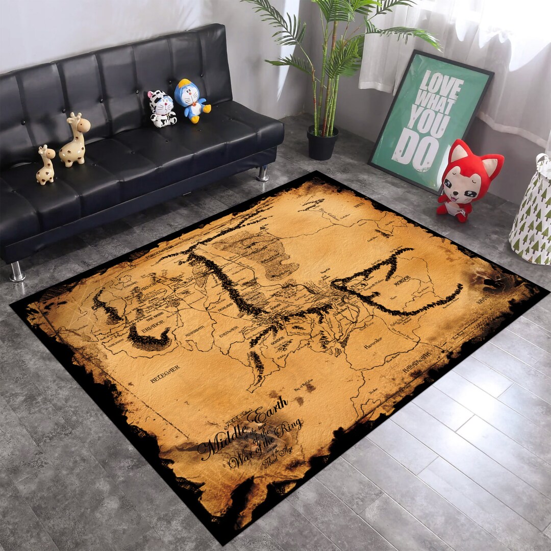 LOTR Rug,middle Earth Map Rug,lotr Map Rug,map Rug,awesome Rug,unique ...