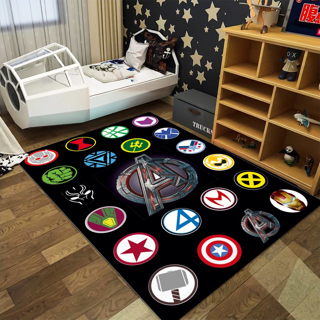 The Avengers Rug,avengers Logos Rug,colorful Rug,personalized Rug,movie ...