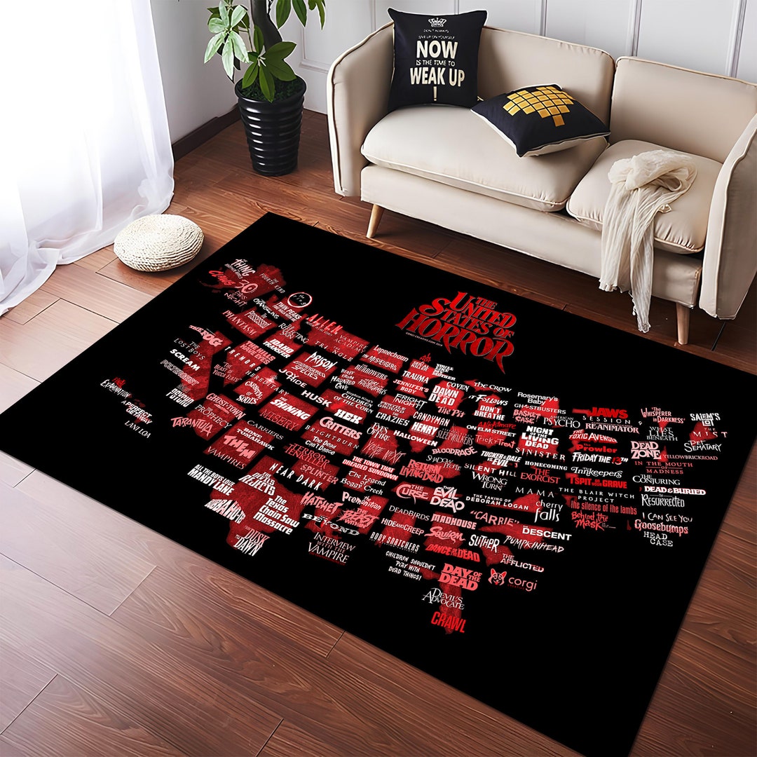 United States of Horror Movie Rug: Gothic Fear Decor - Etsy