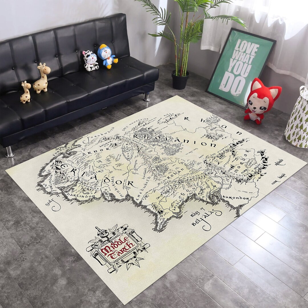 LOTR Rug,middle Earth Map Rug,lotr Map Rug,map Rug,awesome Rug,unique ...