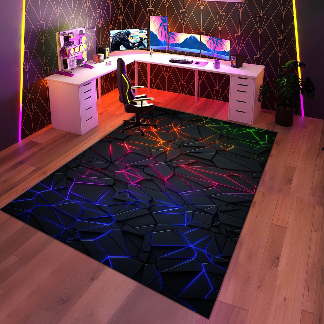 Gamer Rug,gaming Rug,game Rug,geometric Rug,colorful Rug,play Room Rug ...